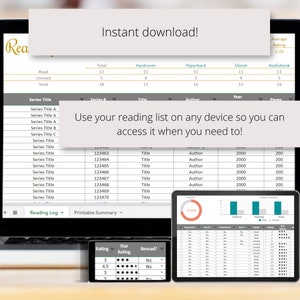 Book Reading List Spreadsheet | Reading Planner Challenge Template to ...