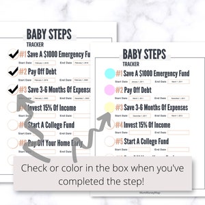 Dave Ramsey Baby Steps Tracker, Steps 1-7 Planner Printable PDF Digital ...