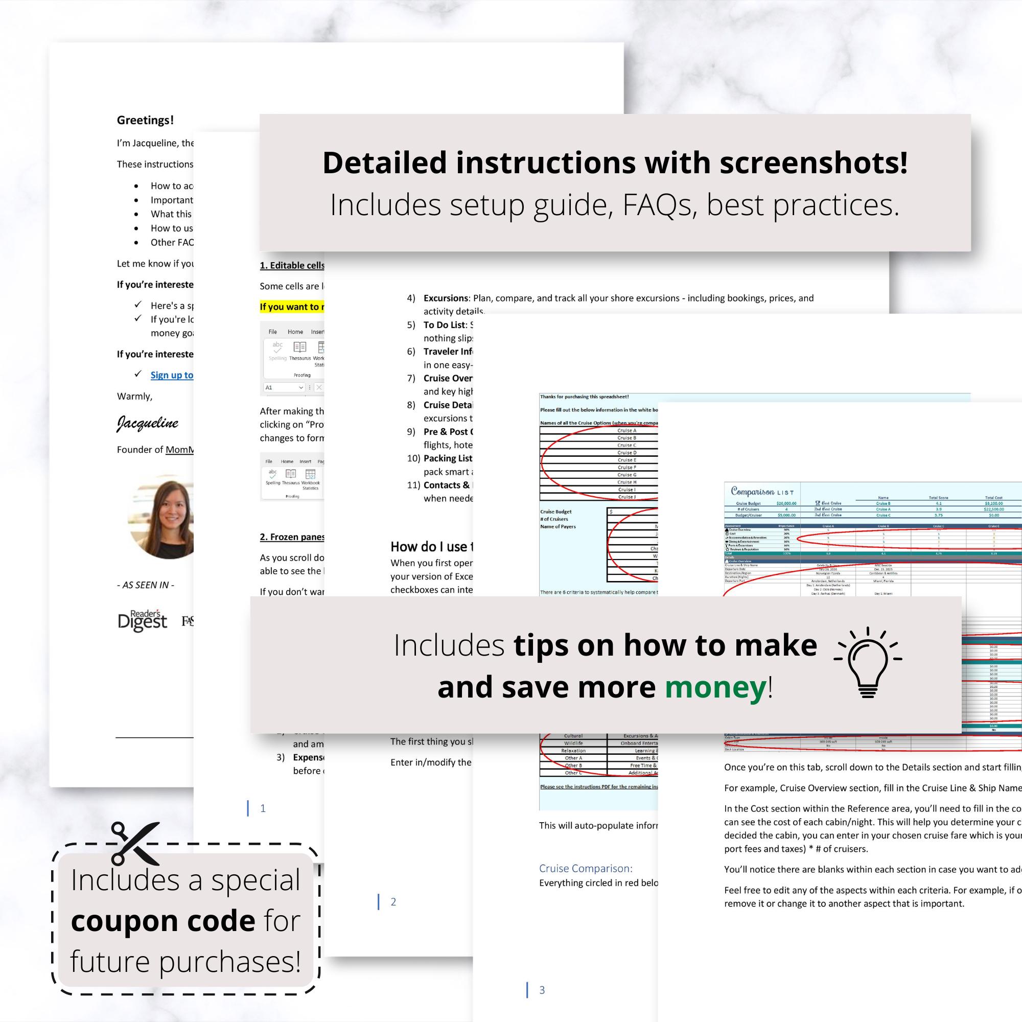 Cruise Planner Excel Spreadsheet | Cruise Travel Planning | Cruise ...