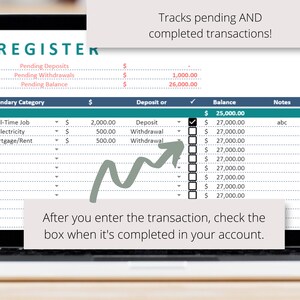 Checkbook Register With Monthly and Annual Summaries Google - Etsy