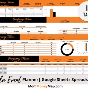 Gala Event Planner Google Sheets Spreadsheet Template for - Etsy