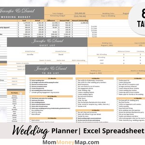 Wedding Planning Excel Spreadsheet Template Wedding Planning - Etsy