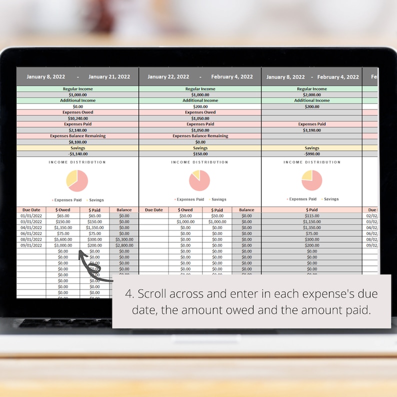 Biweekly Paycheck Planner Excel Spreadsheet, Plan Your Fortnightly Pay ...
