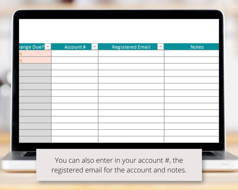 Password Tracker Excel Spreadsheet Organize Your Accounts - Etsy