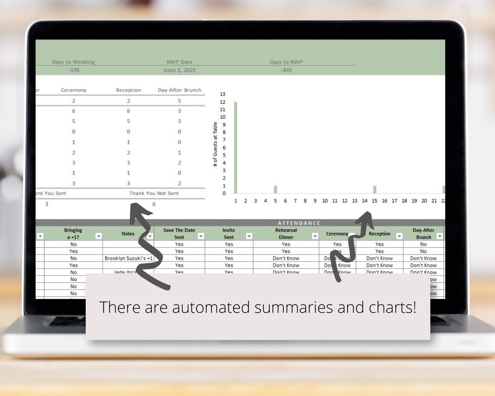 Wedding Planner Excel Spreadsheet Template, Useful Engagement Gift Idea ...