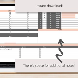 Goal Planner Google Sheets Spreadsheet, Digital Goal Tracker (daily ...