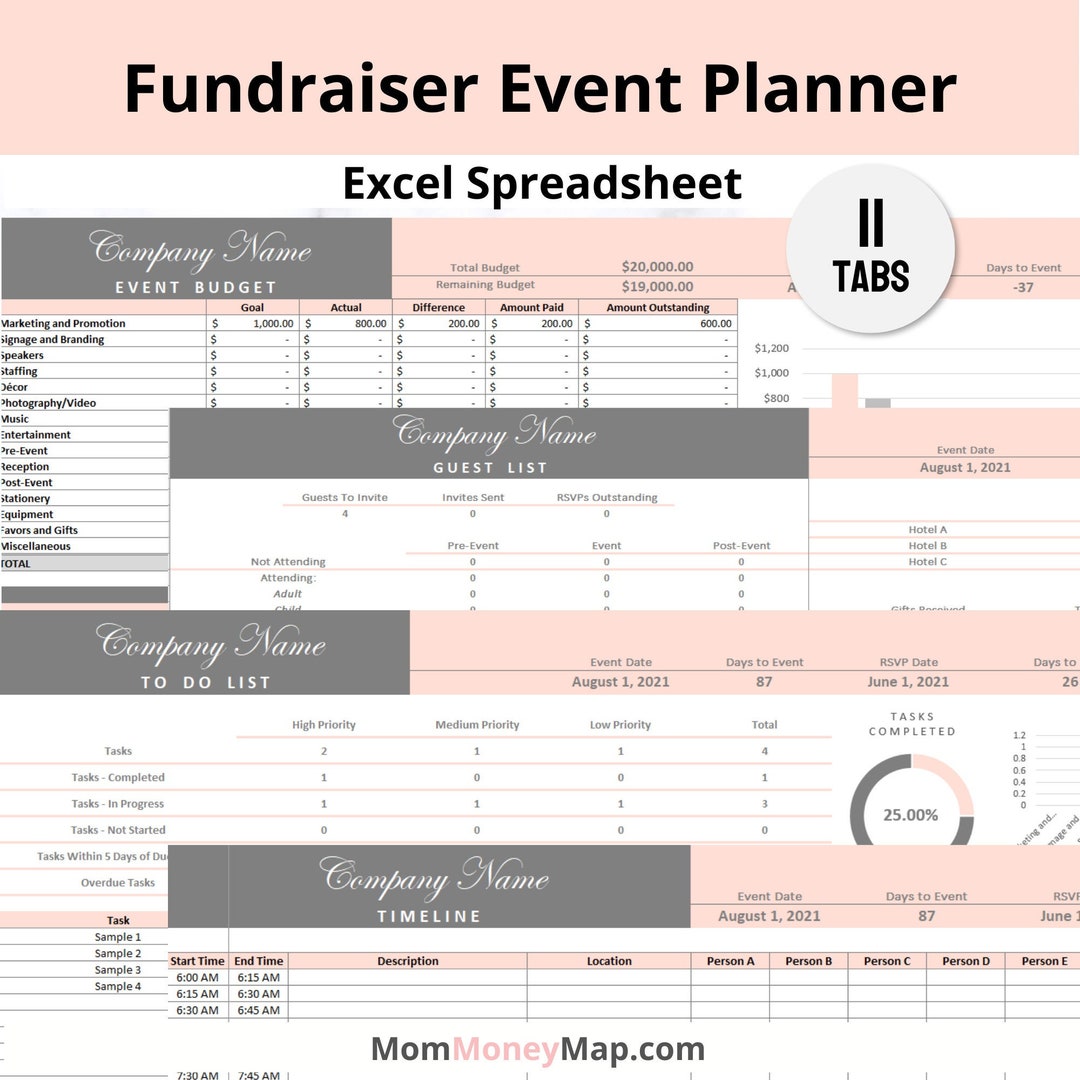 Fundraiser Event Planner Excel Spreadsheet Template Gala Planning Fundraiser Event Planner Excel Spreadsheet Template Gala Planning