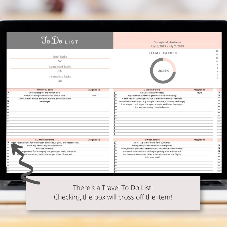 Vacation Planner Template for a Family Trip or Road Trip With a ...