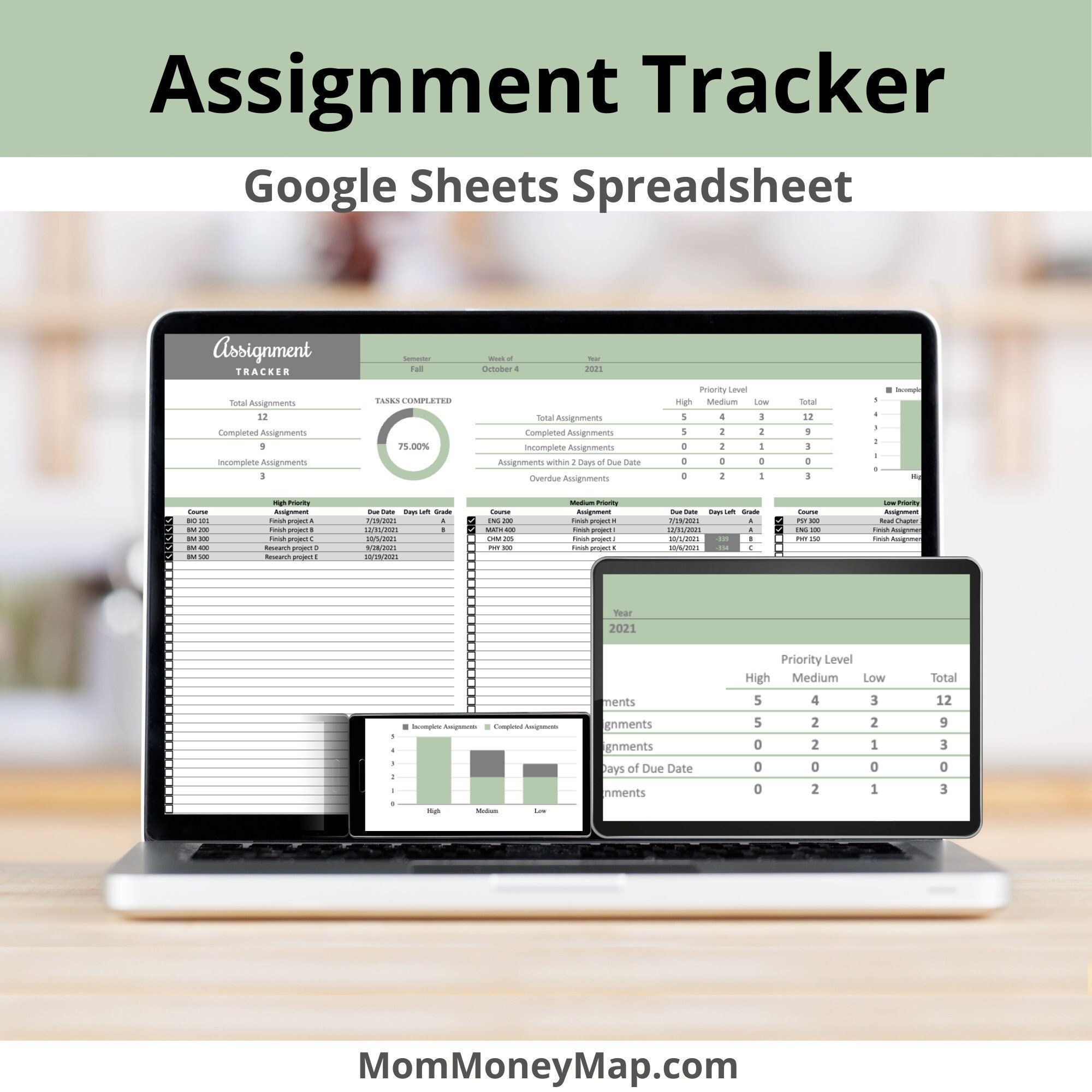 Assignment Planner Template Google Sheets Spreadsheet, Student ...