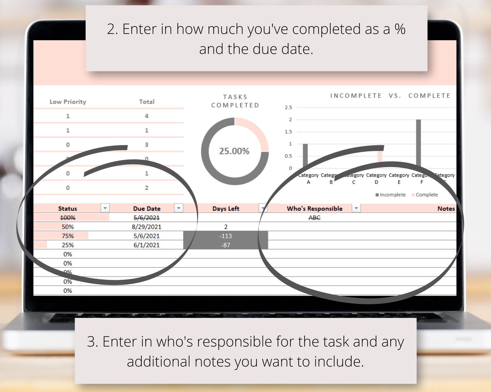 To Do List Excel Spreadsheet Template Track Your Tasks With - Etsy