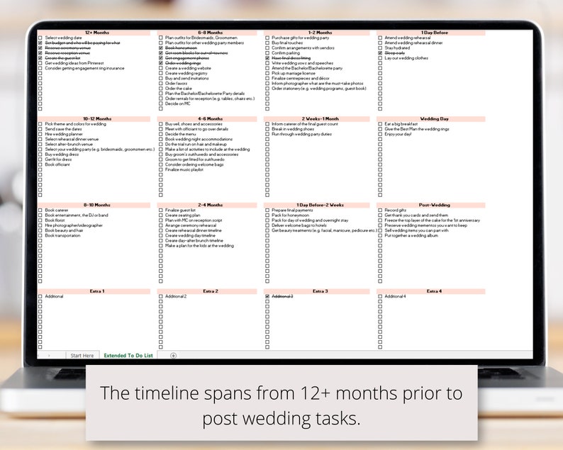 Wedding to Do List Checklist Excel Spreadsheet, Wedding Plan List To-do ...
