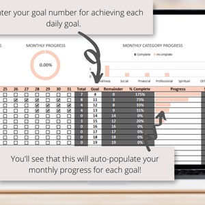 Goal Setting Planner Editable Template Digital Fillable Excel ...
