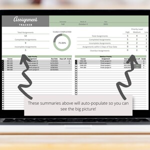 Assignment Planner Template Google Sheets Spreadsheet, Student ...