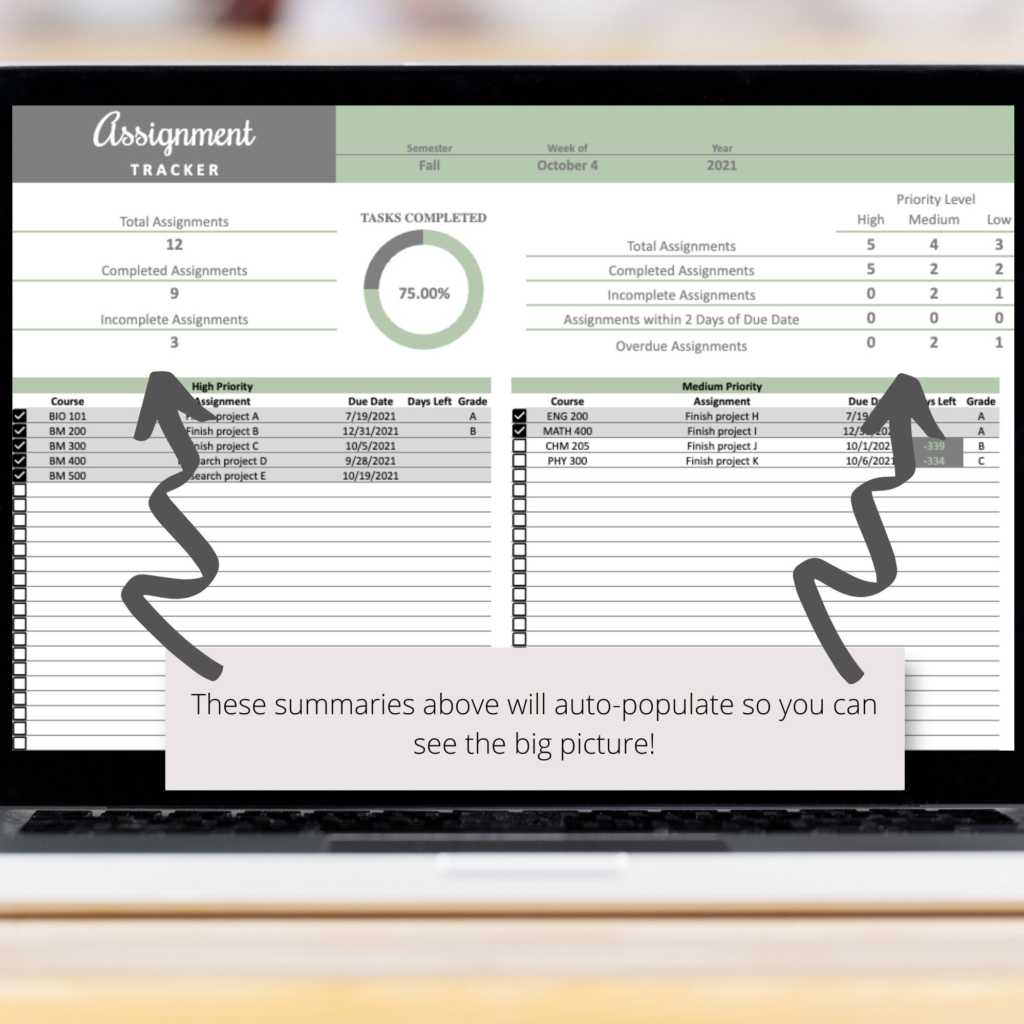 Assignment Planner Template Google Sheets Spreadsheet, Student ...