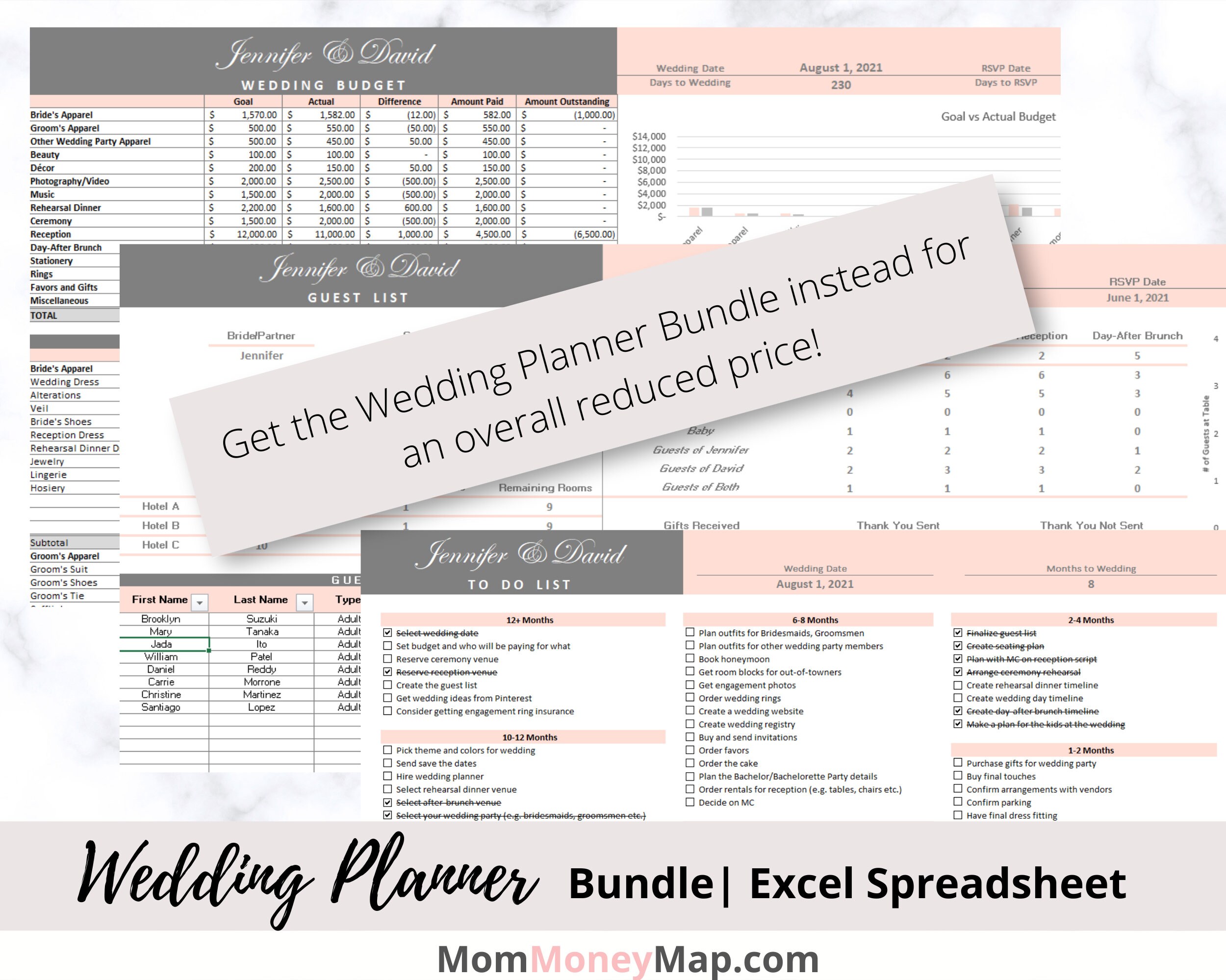 Wedding Event Timeline Excel Spreadsheet Wedding Itinerary - Etsy