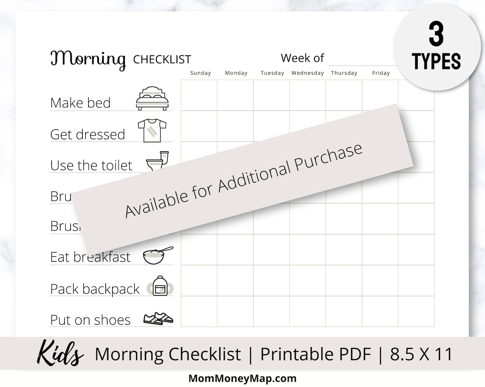 Kids Bedtime Routine Chart Checklist Printable, Evening/nighttime ...
