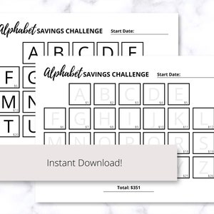 Alphabet Savings Challenge Printable PDF, 26 Weeks Savings Challenges ...