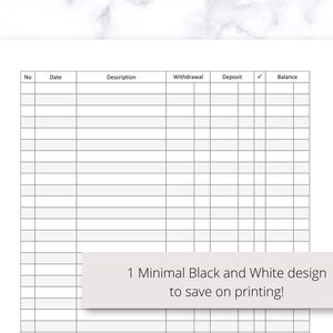 Check Register Printable, Printable Checkbook Register, Checkbook Log ...