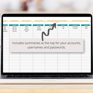 Password Tracker Excel Spreadsheet | Organize Your Accounts and ...