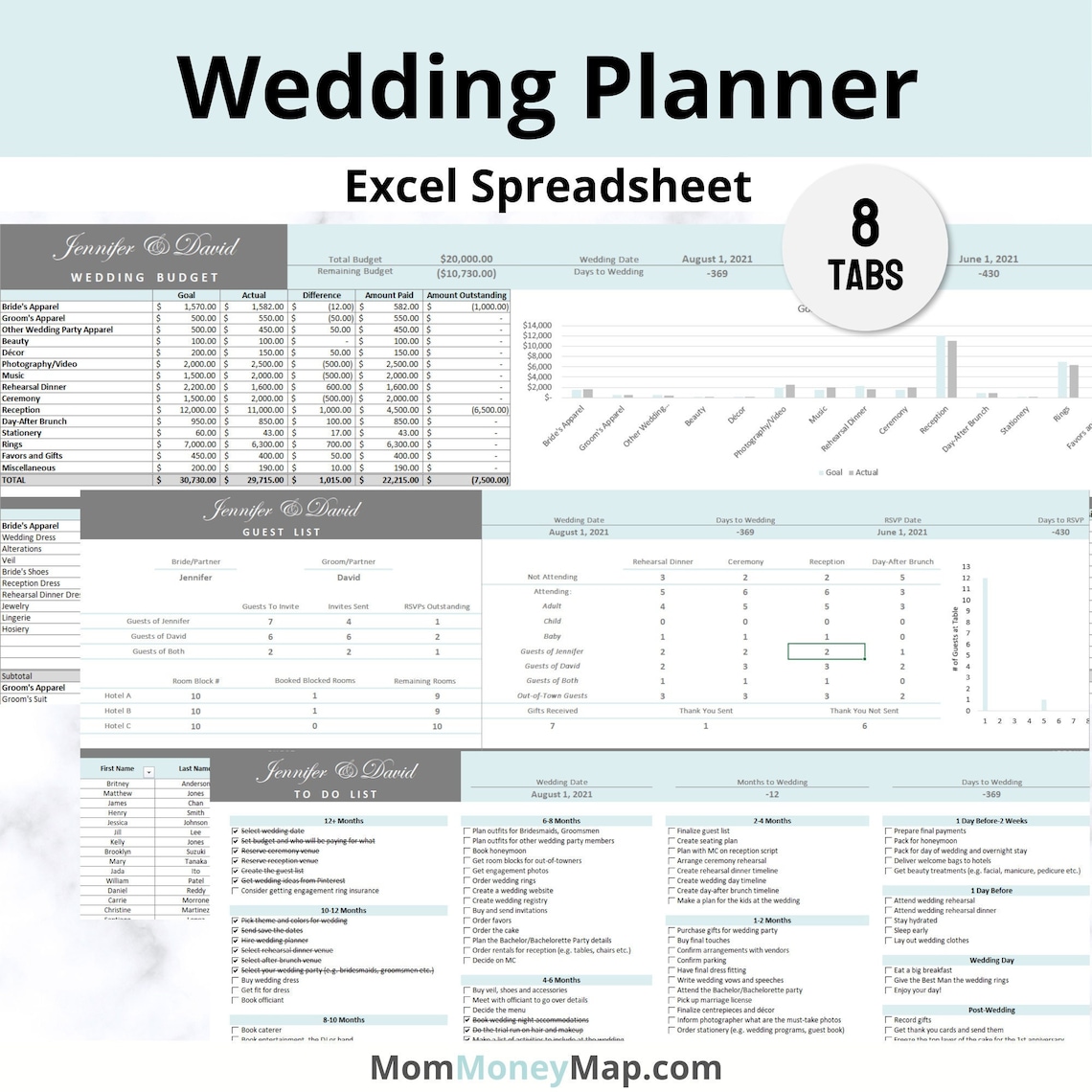 Wedding Planning Excel Spreadsheet Template Digital Download, Best ...