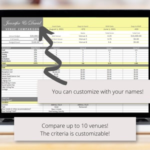Wedding Planning Excel Spreadsheet Template, Personalized Newly Engaged ...
