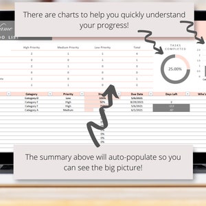 To Do List Excel Spreadsheet Template Track Your Tasks With - Etsy