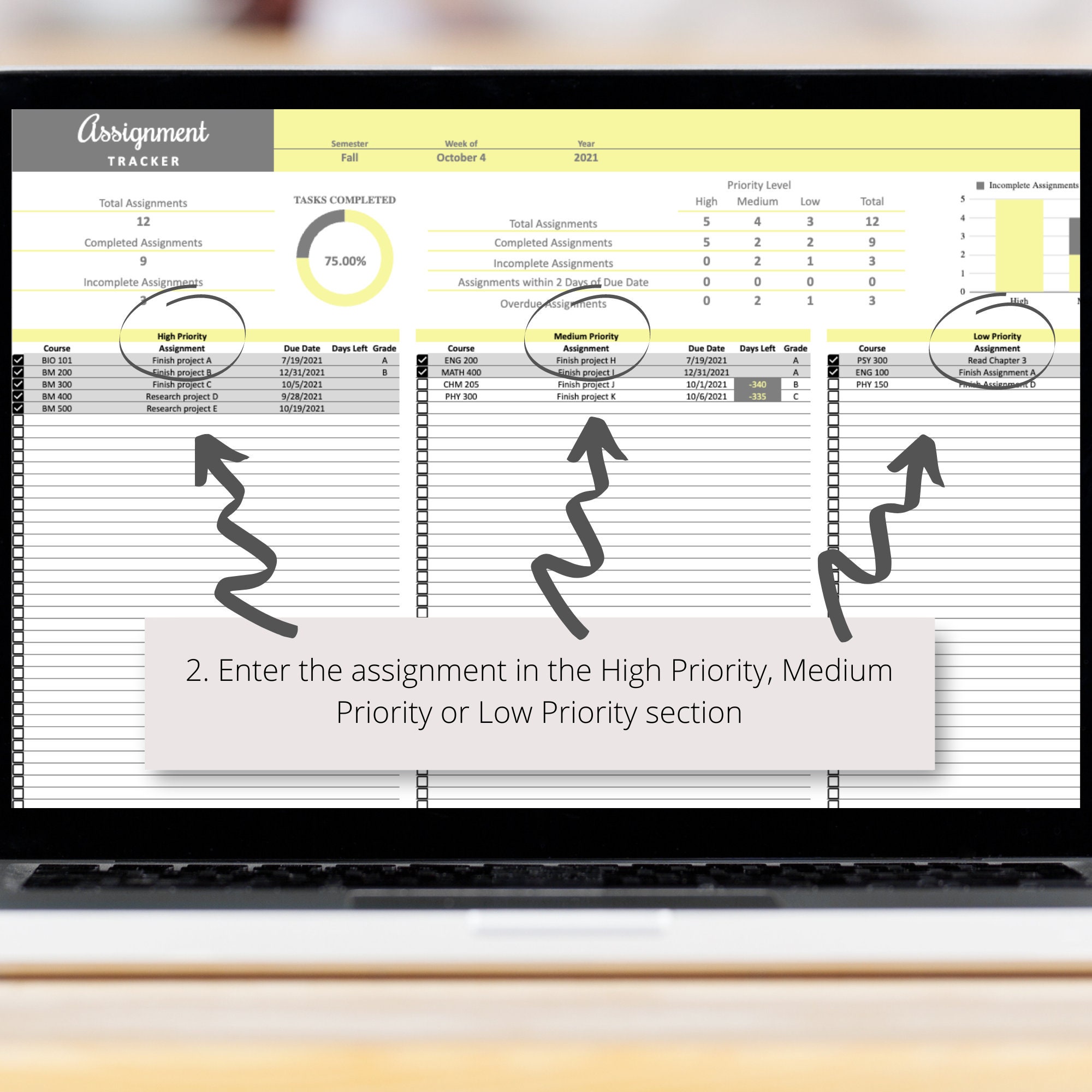 Homework Study Tracker Google Sheets Spreadsheet Template, Student ...