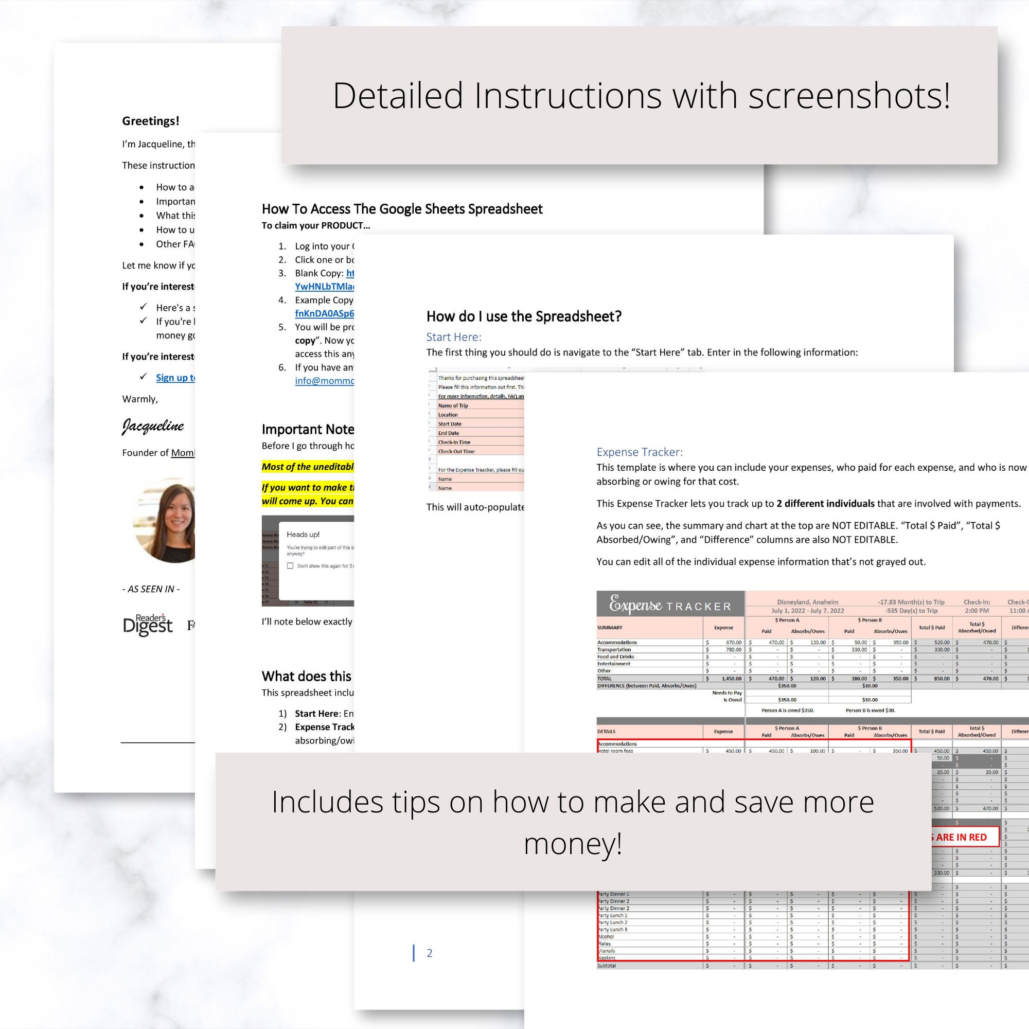 Travel Budget Expense Tracker Template, Trip Budget Sheet for Multiple ...