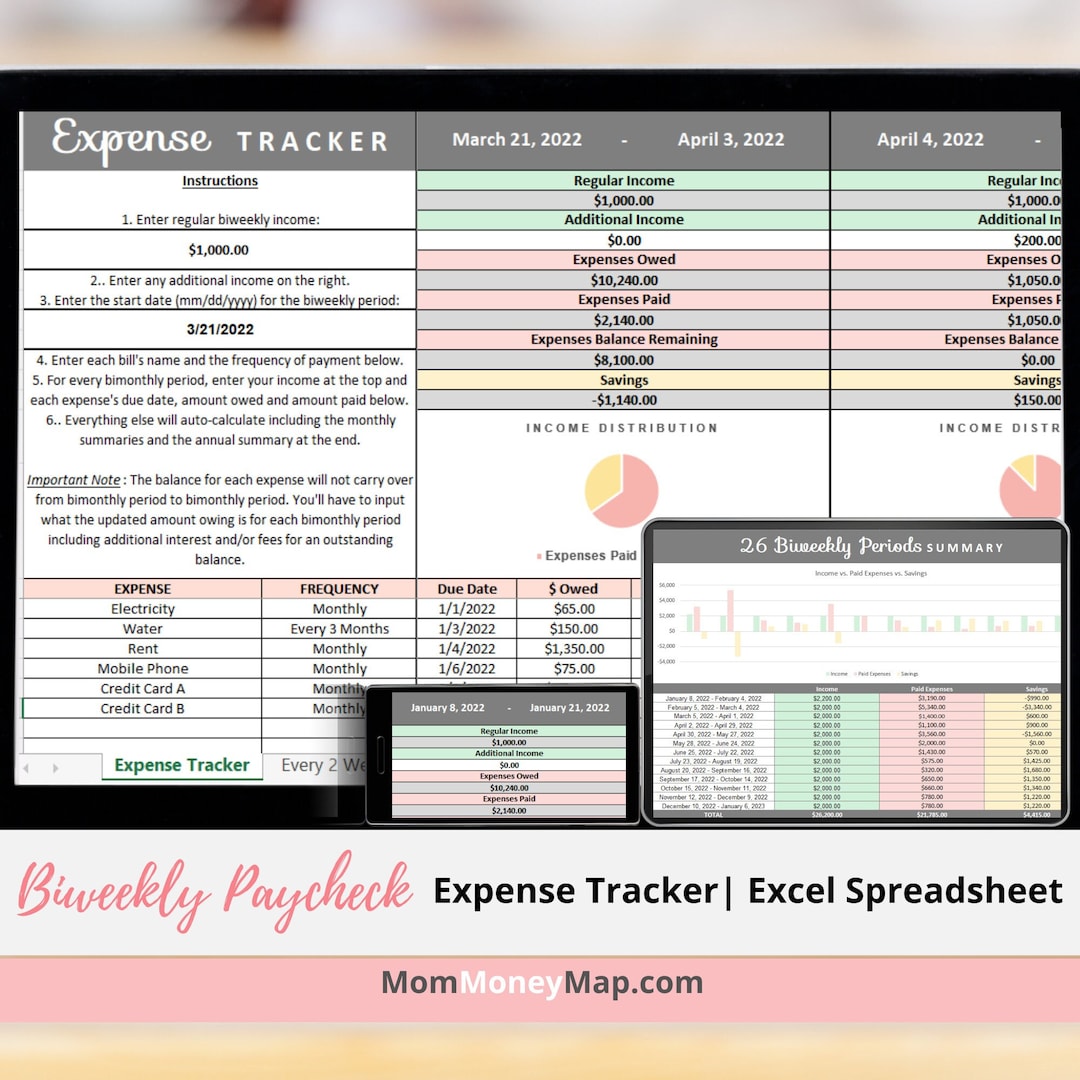 Biweekly Paycheck Planner Excel Spreadsheet Plan Your - Etsy