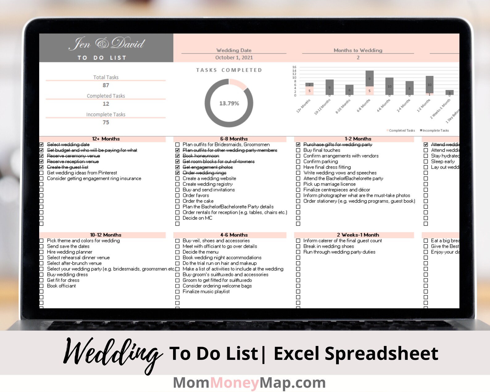 Wedding Plan Checklist Excel Spreadsheet Wedding Plan List | Etsy