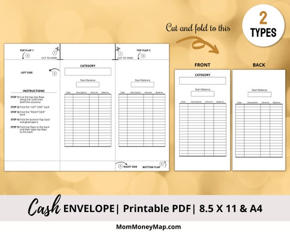 Cash Envelope Printable PDF Template System Printable Cash - Etsy