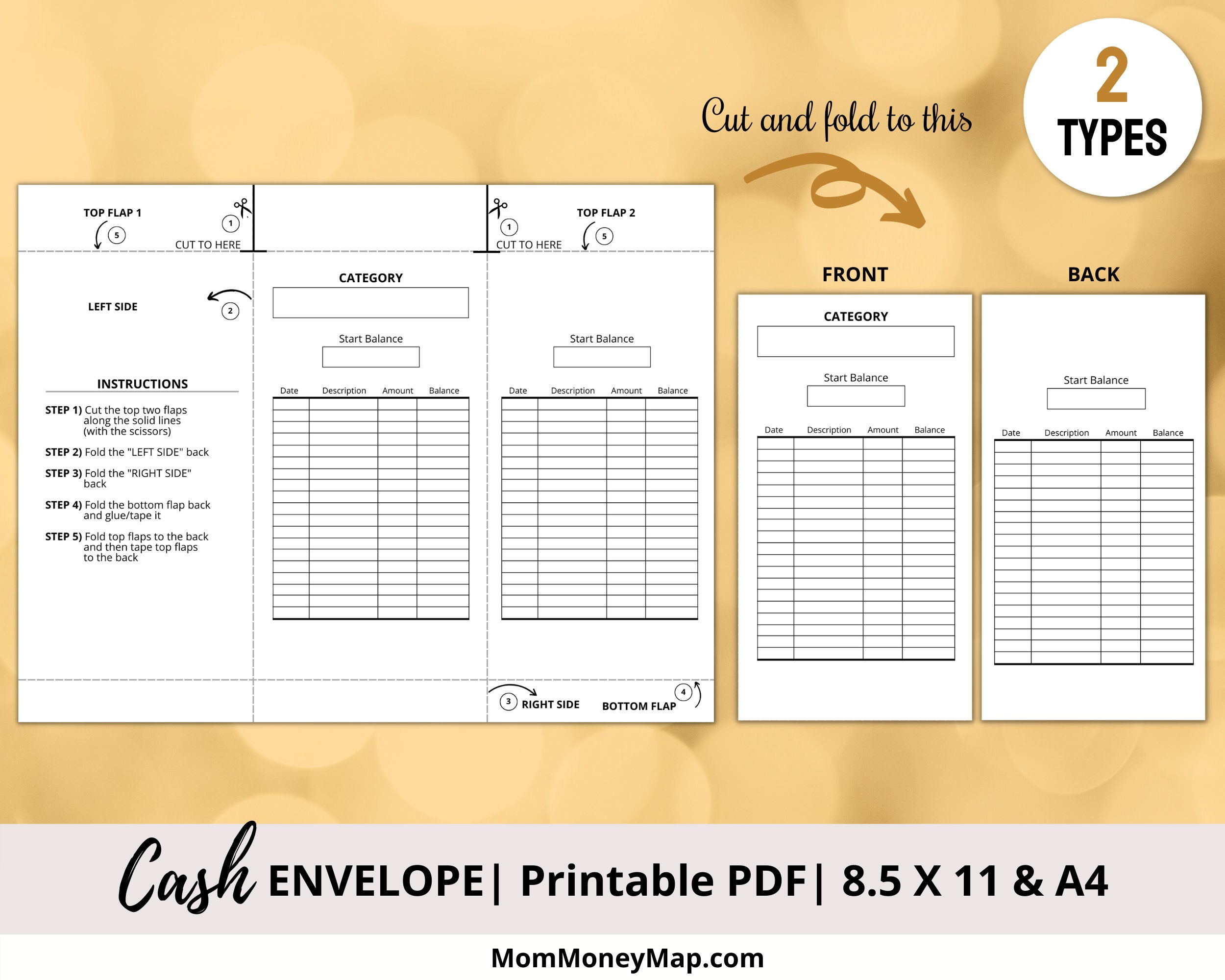 Cash Envelope Printable PDF Template System Printable Cash - Etsy UK