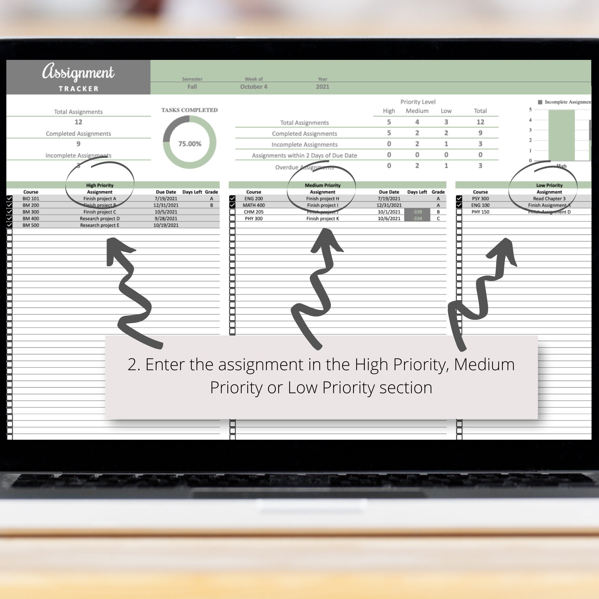 Assignment Planner Template Google Sheets Spreadsheet, Student ...