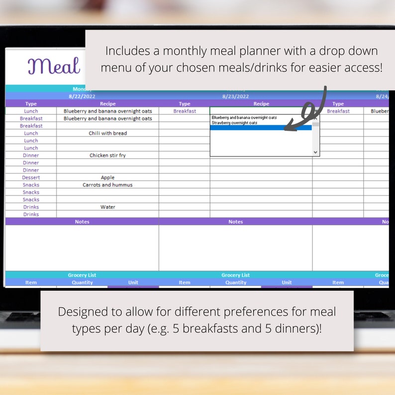 Weekly Meal Planner Template, Prep and Track Your Daily Meal Planning ...