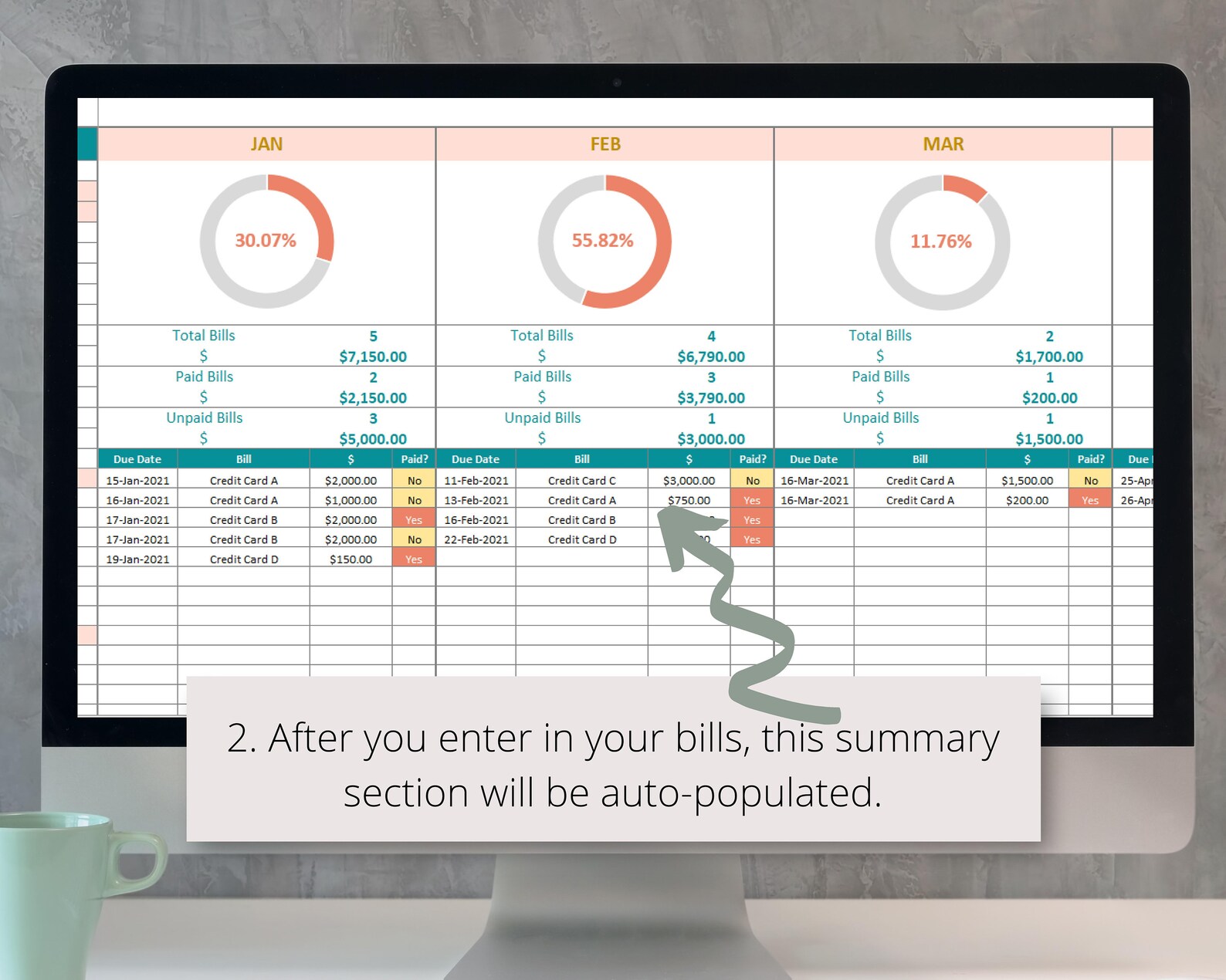Monthly Bill Tracker Planner Excel Spreadsheet Log and | Etsy Canada