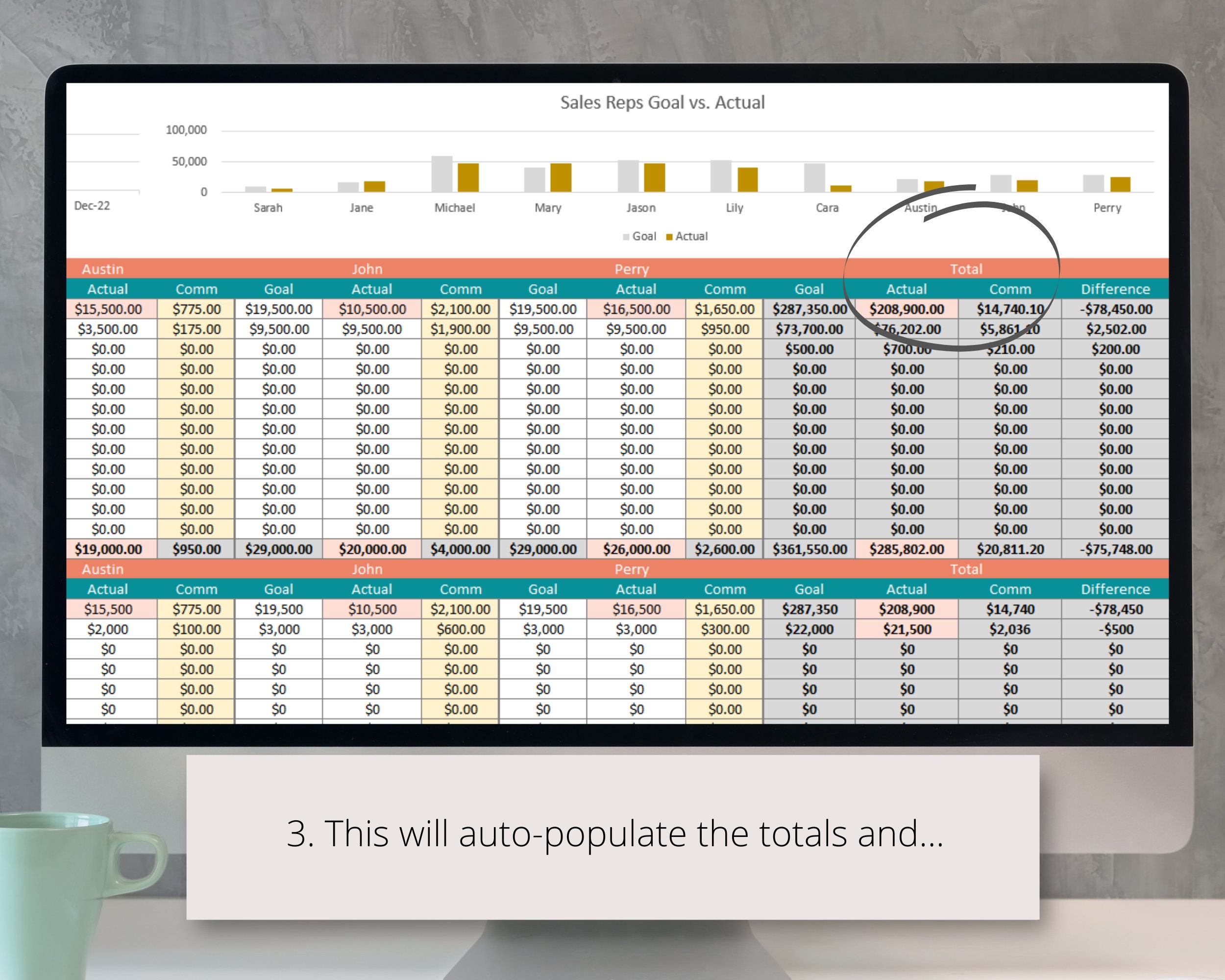 Sales Planner Excel Spreadsheet Template Sales Report to | Etsy UK