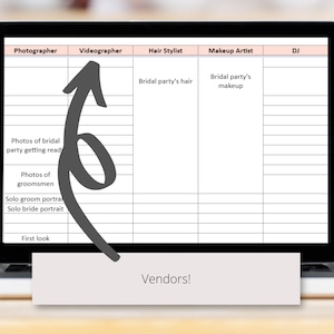 Wedding Event Timeline Excel Spreadsheet | Wedding Itinerary for the ...