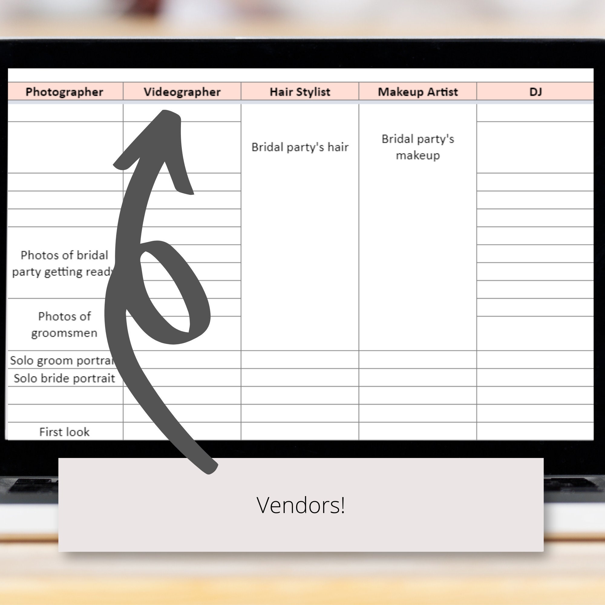 Wedding Event Timeline Excel Spreadsheet Wedding Itinerary for the ...
