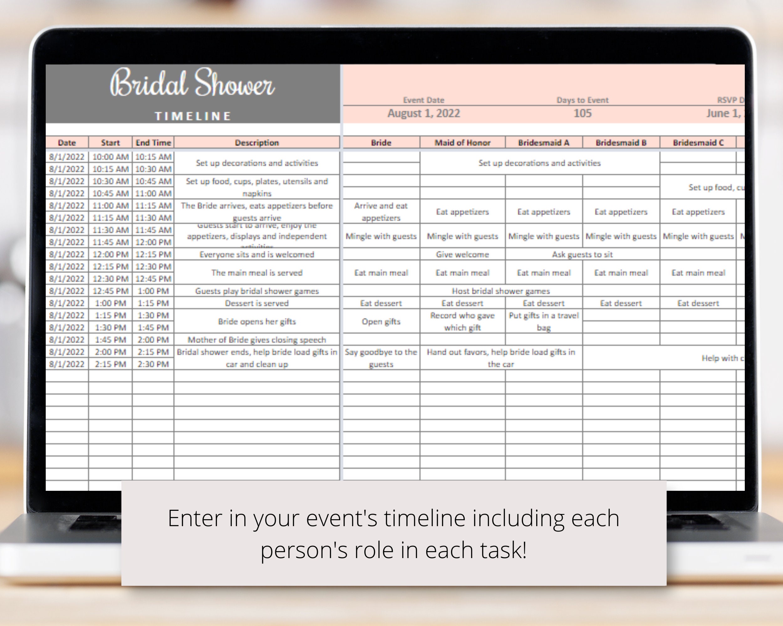 Plan a Bridal Shower With This Bridal Shower Plan Template, Bridal ...