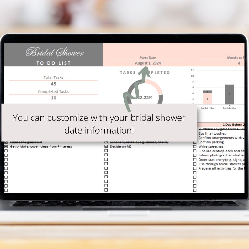 Bridal Shower Checklist Excel Spreadsheet Template, Engagement Party ...
