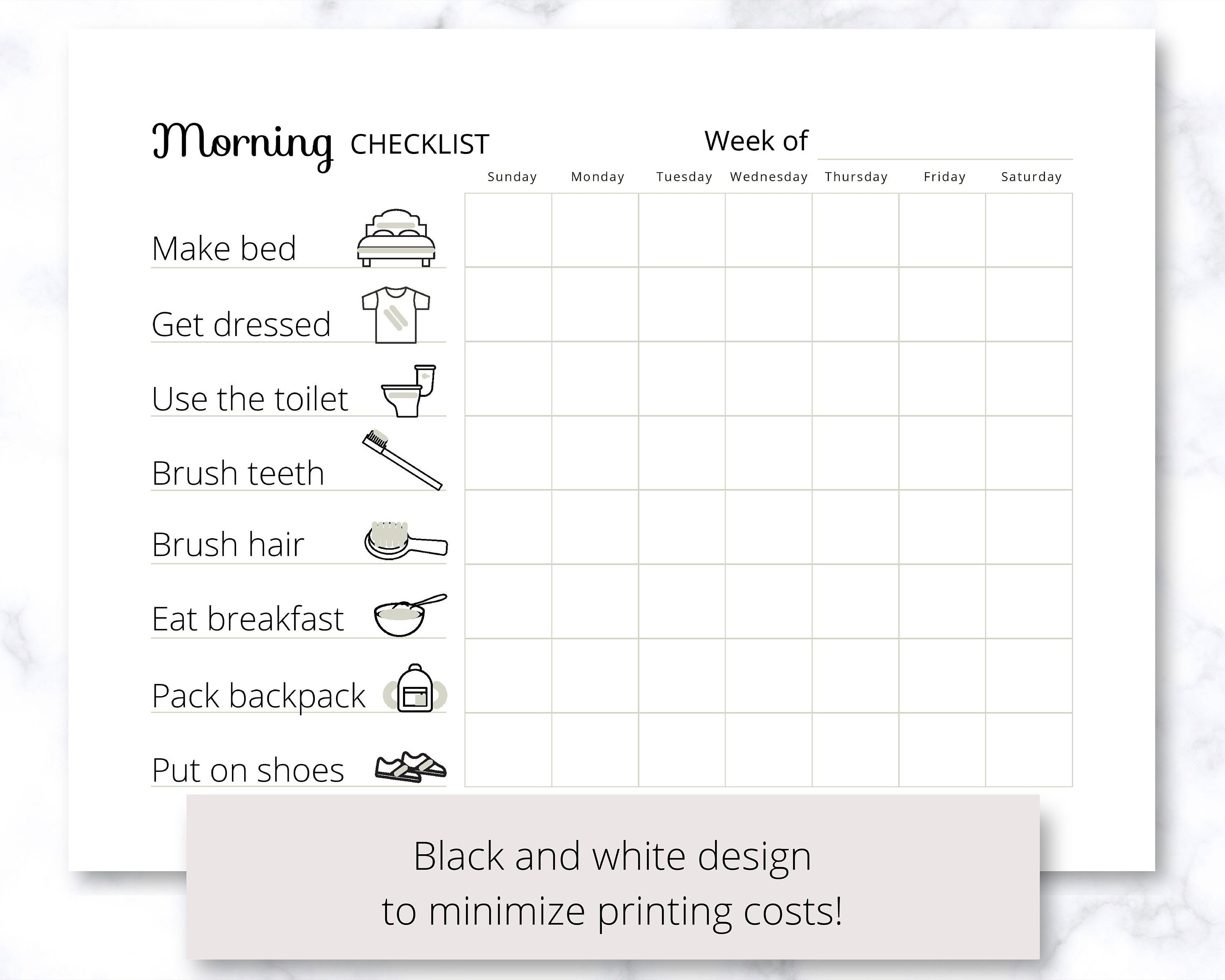 Kids Morning Routine, Kids Morning Checklist, Morning Routine Chart for ...