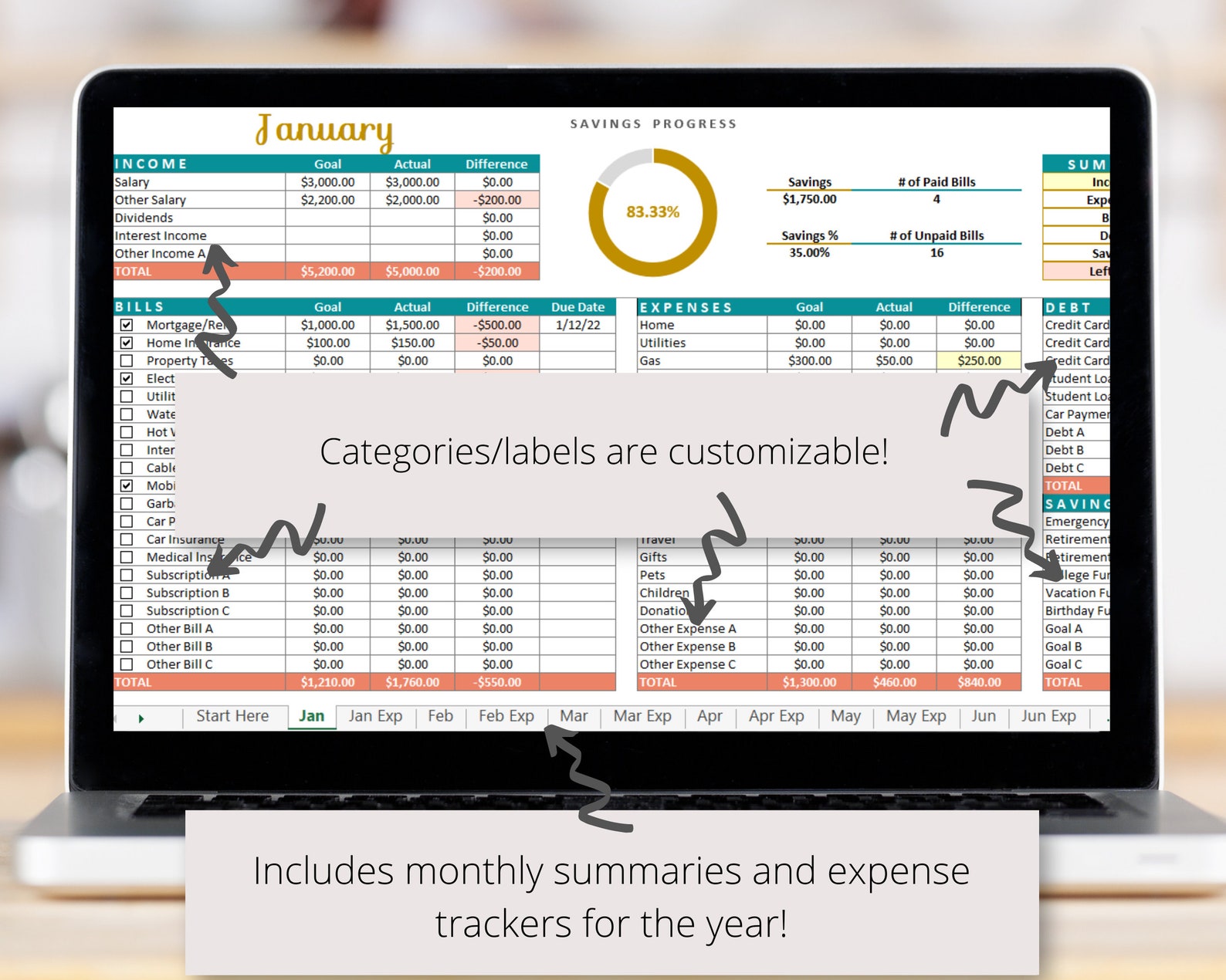 Simple Budget Spreadsheet Excel Template for Easy Budgeting | Etsy
