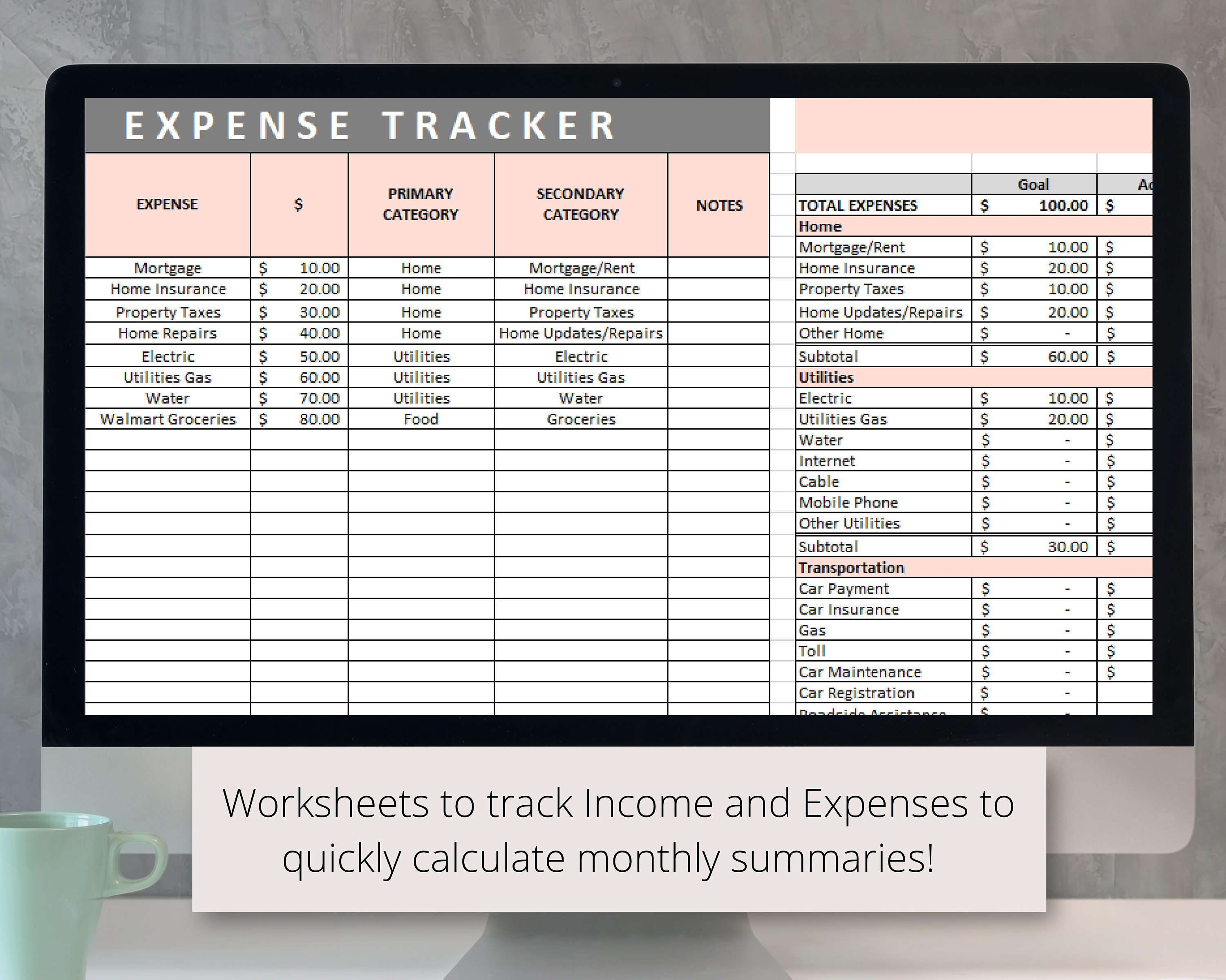 Simple monthly budget excel template - loperssing