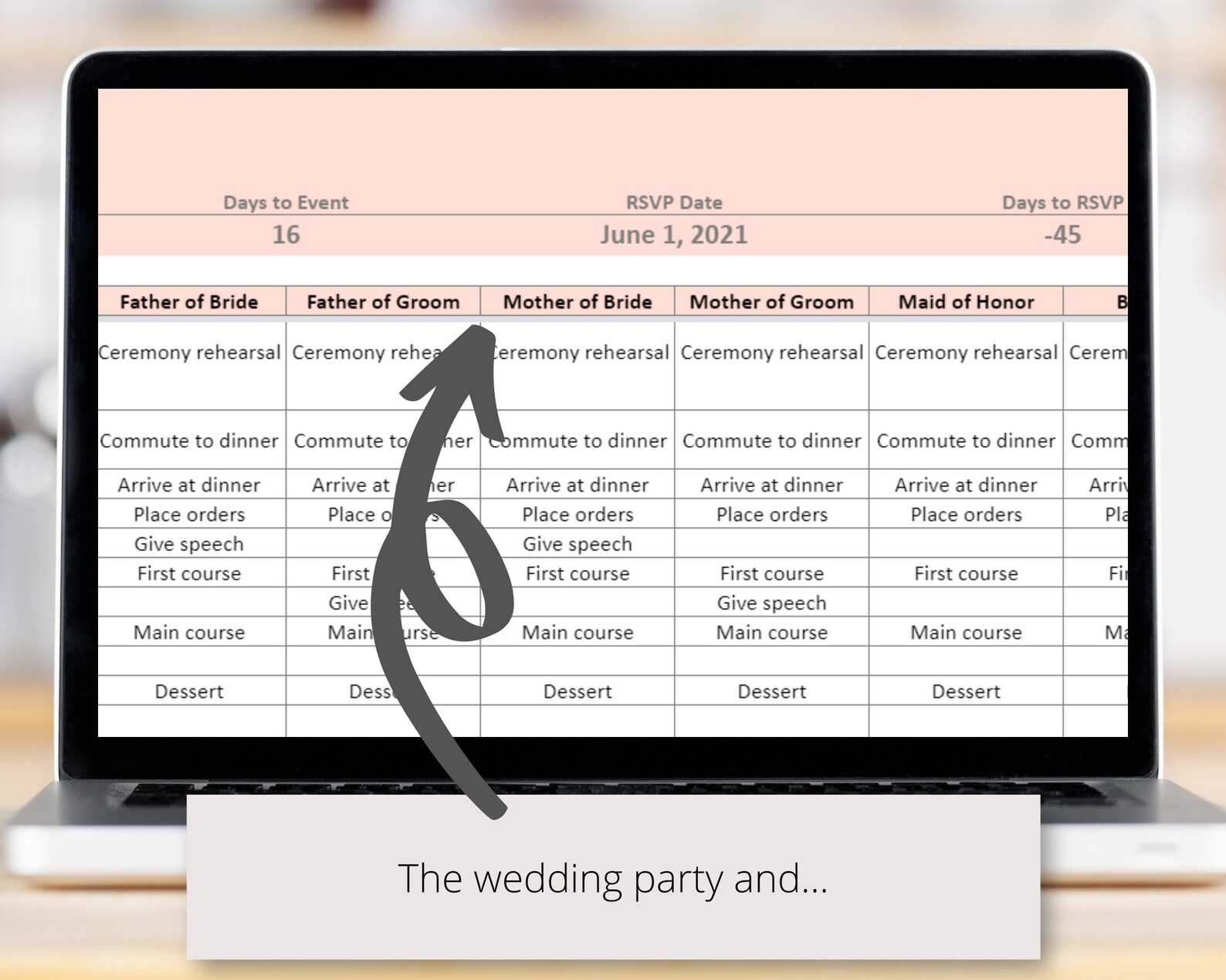 Wedding Event Timeline Excel Spreadsheet Wedding Itinerary - Etsy