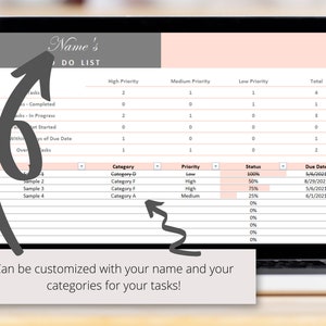 To Do List Excel Spreadsheet Template Track Your Tasks With - Etsy