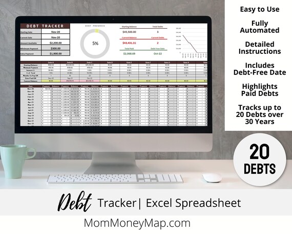 Debt Payoff Tracker Debt Tracker Log to Plan Payments Track | Etsy