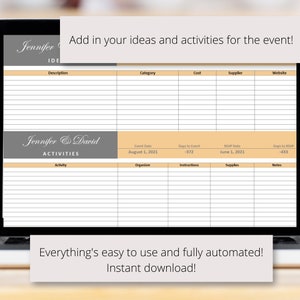Wedding Planning Excel Spreadsheet Template, Wedding Planning Tracker ...