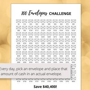 40k Savings Challenge Printable PDF Save 40000 in 100 Days - Etsy Canada
