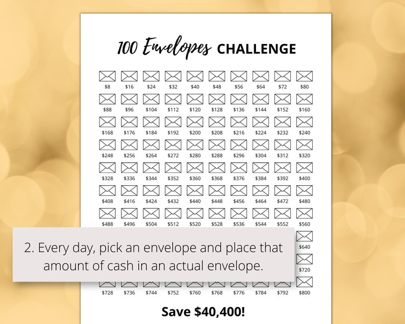 40k Savings Challenge Printable PDF Save 40000 in 100 Days - Etsy Canada