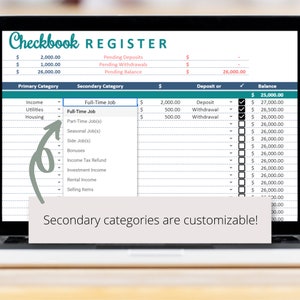 Checkbook Register With Monthly and Annual Summaries Google Sheets ...